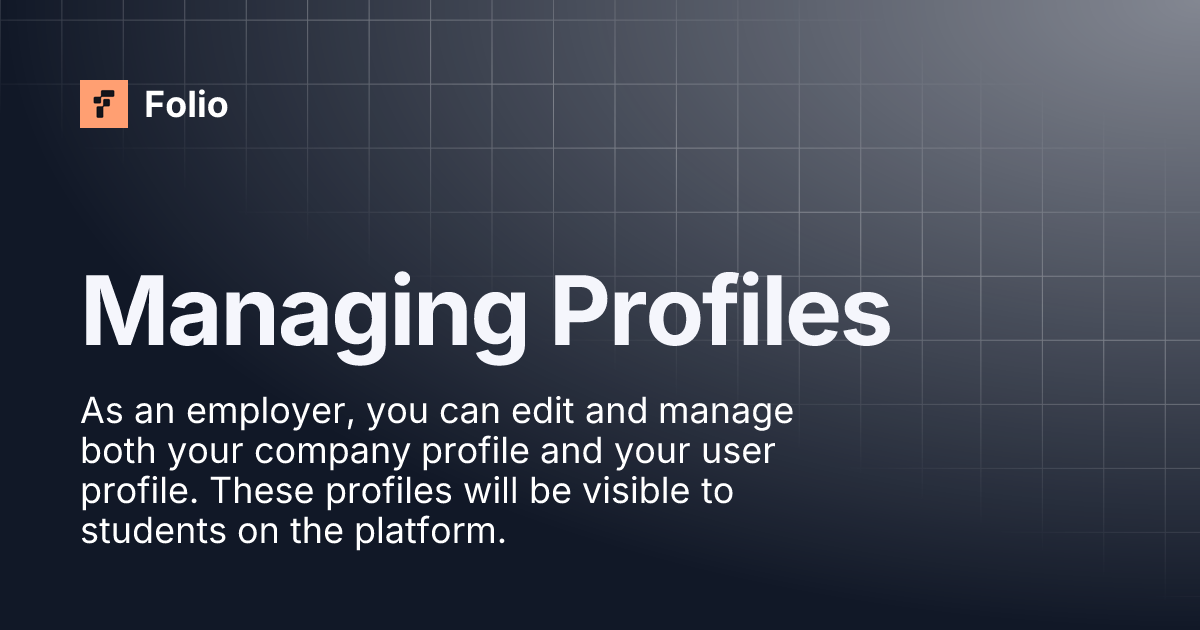 Managing Profiles | Folio